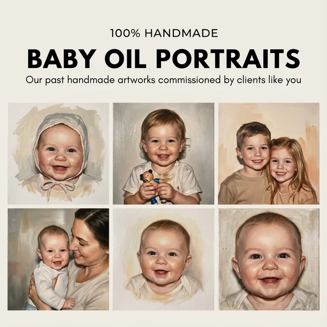 Custom Oil Baby Portrait From Photo – Hand-Painted Newborn Keepsake ...